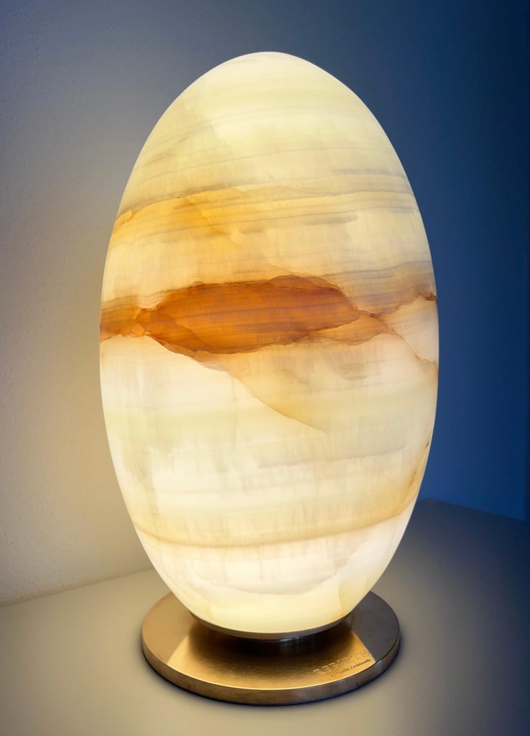 Contemporary Light Sculpture Rebirth in Green Onyx For Sale at 1stDibs