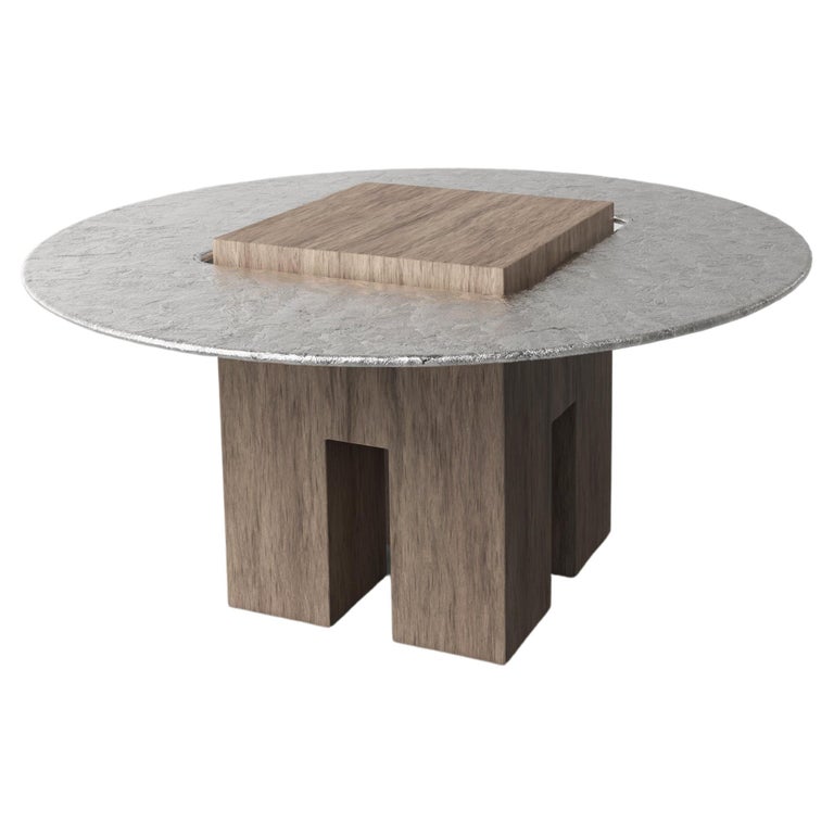 Contemporary Limited Edition Silver Wood Table, Tempio V1 by Edizione ...