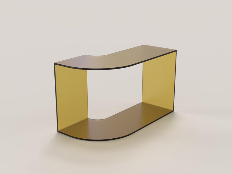 Contemporary Limited Edition Yellow Glass Table, Quarter V2 by Edizione ...