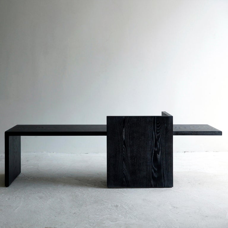 Contemporary Lock Bench in Black Oak For Sale at 1stDibs