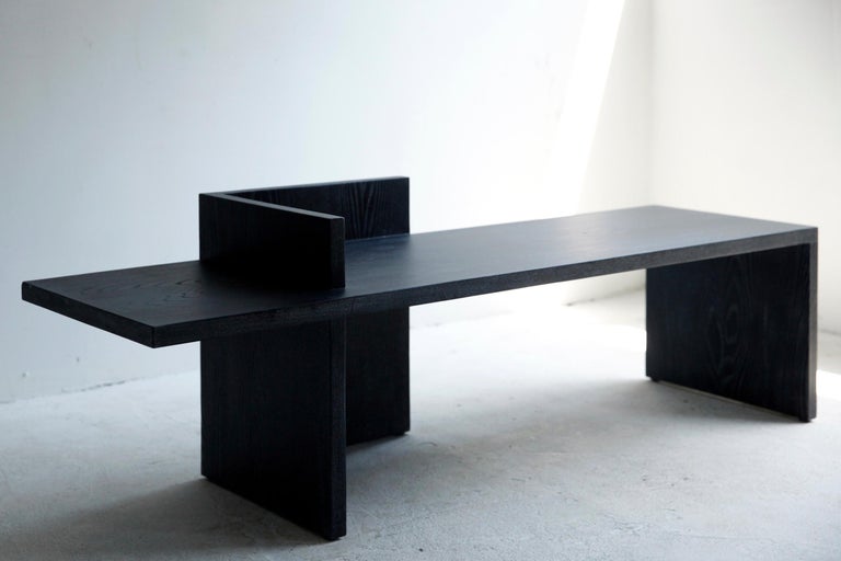 Contemporary Lock Bench in Black Oak For Sale at 1stDibs