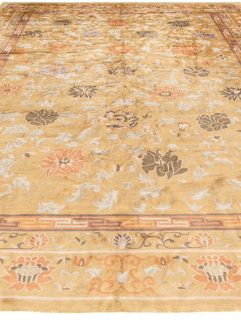 Contemporary Lotus Design Silk Rug by Doris Leslie Blau For Sale at 1stDibs