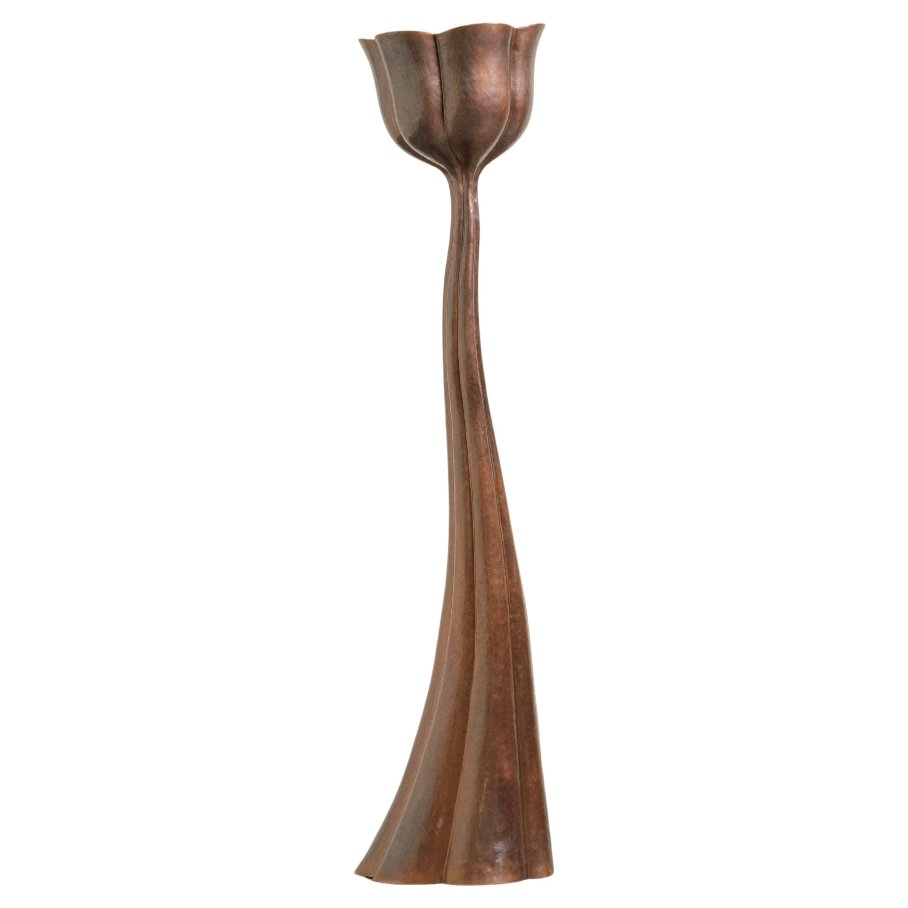 Contemporary Lotus Pod Torchiere in Antique Copper by Robert Kuo For ...