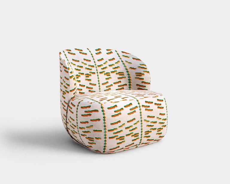 Contemporary Lounge Chair 'La Pipe Lounge', Dedar, Tiger Beat 004 ...