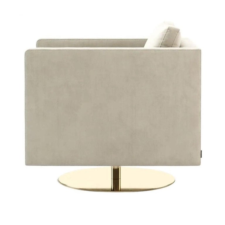 Contemporary Lounge Chair with Round Base For Sale at 1stDibs