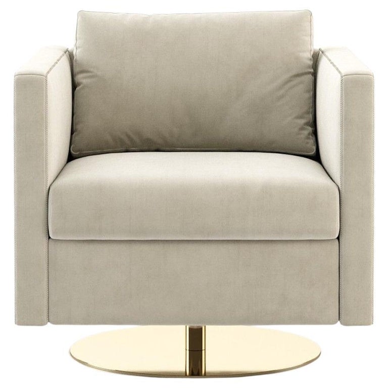 Contemporary Lounge Chair with Round Base For Sale at 1stDibs