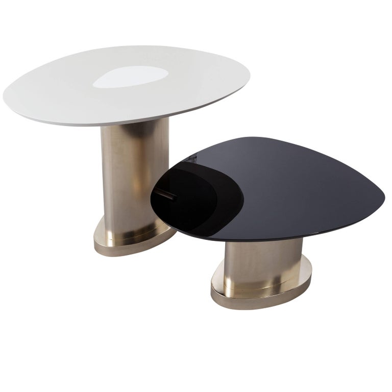 Contemporary m2kr Twins Table Set in Wood and Galvanized Steel, Italy ...