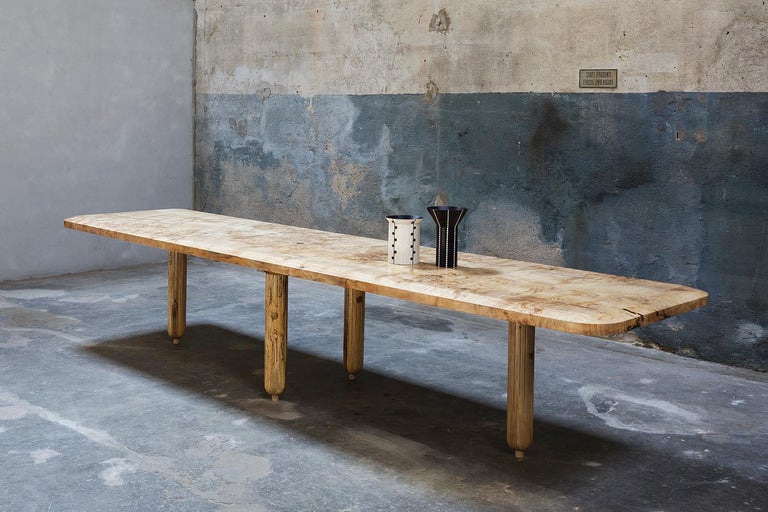 Contemporary Madera dining table in Briar Root hardwood without metal ...