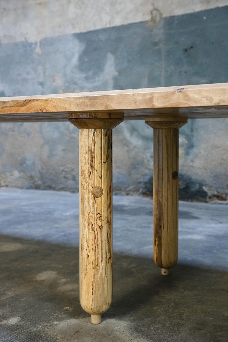 Contemporary Madera dining table in Briar Root hardwood without metal ...