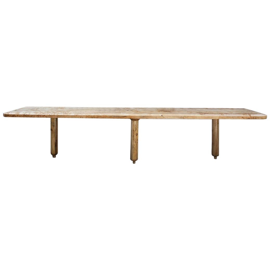 Contemporary Madera dining table in Briar Root hardwood without metal ...