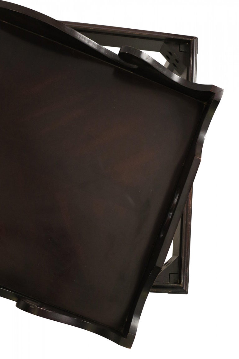 Contemporary Mahogany Removable Tray Top Coffee Table For Sale at 1stDibs