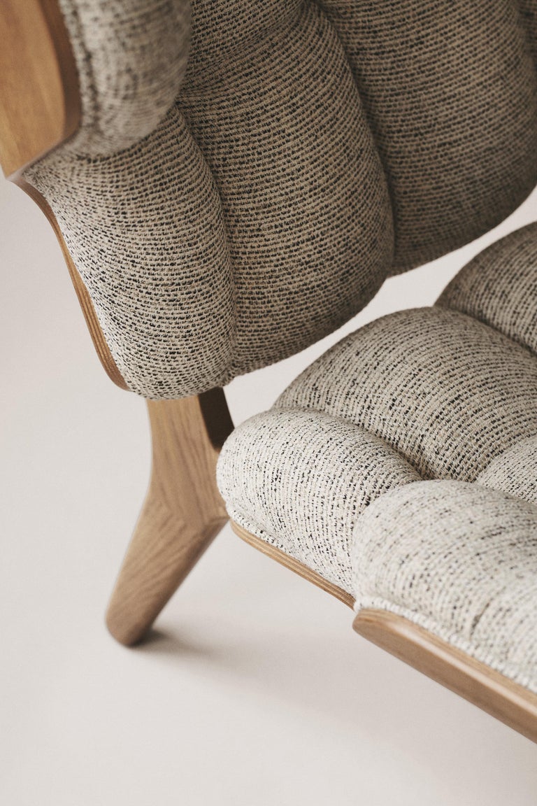 Contemporary 'Mammoth' Chair by Norr11, Natural Oak, Barnum Bouclé 7 ...