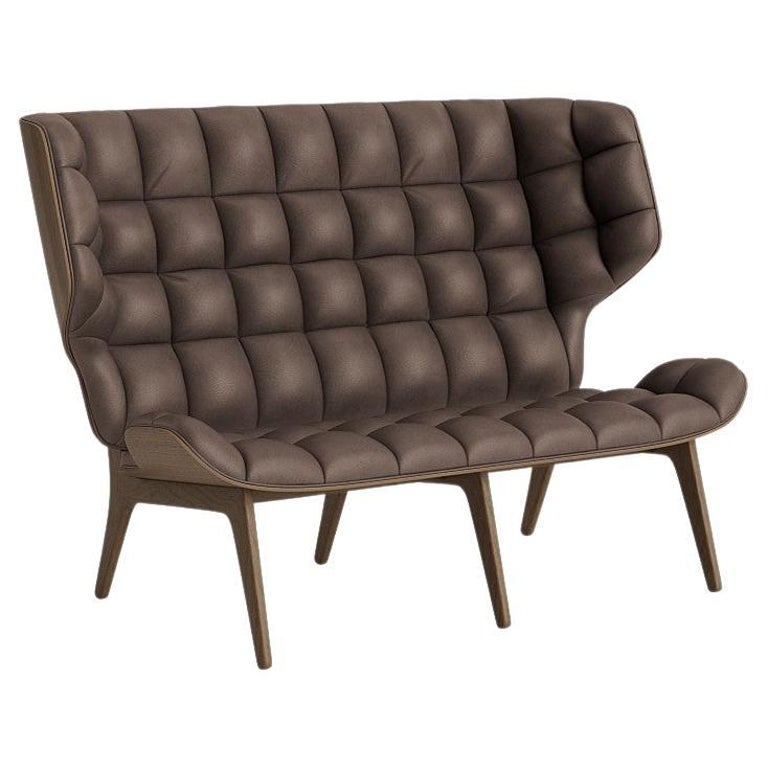 Contemporary 'Mammoth' Sofa by Norr11, Light Smoked Oak, Dunes Leather ...