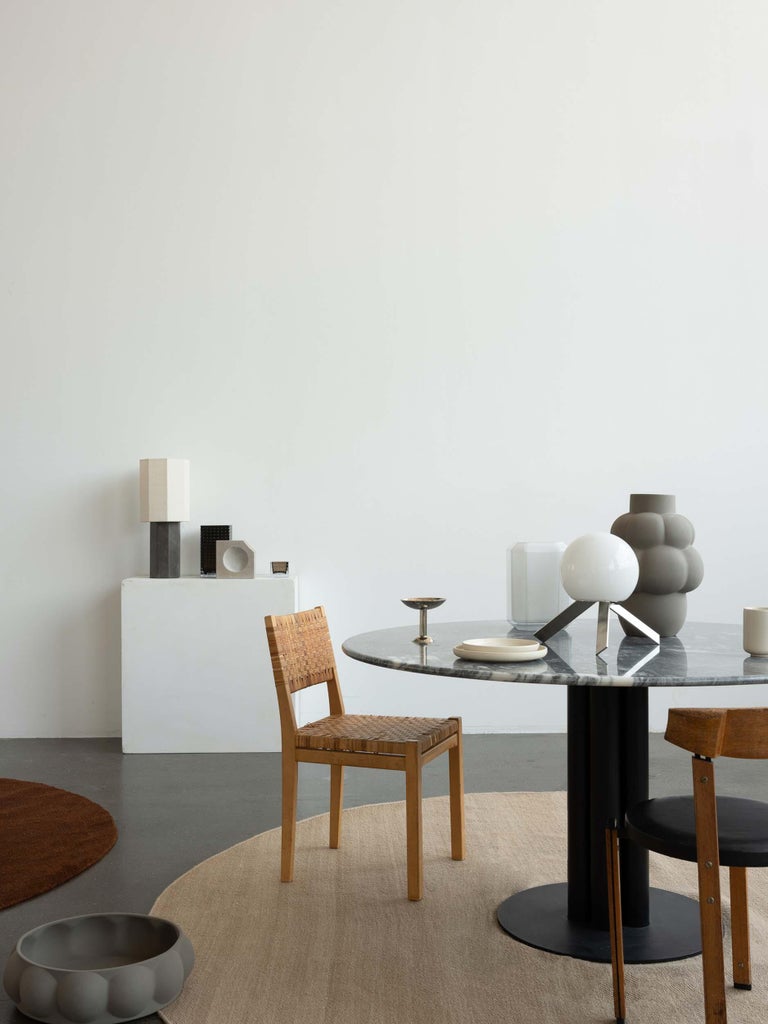 Contemporary Marble Lamp 'Eight over Eight', Large, Black / Jute White ...