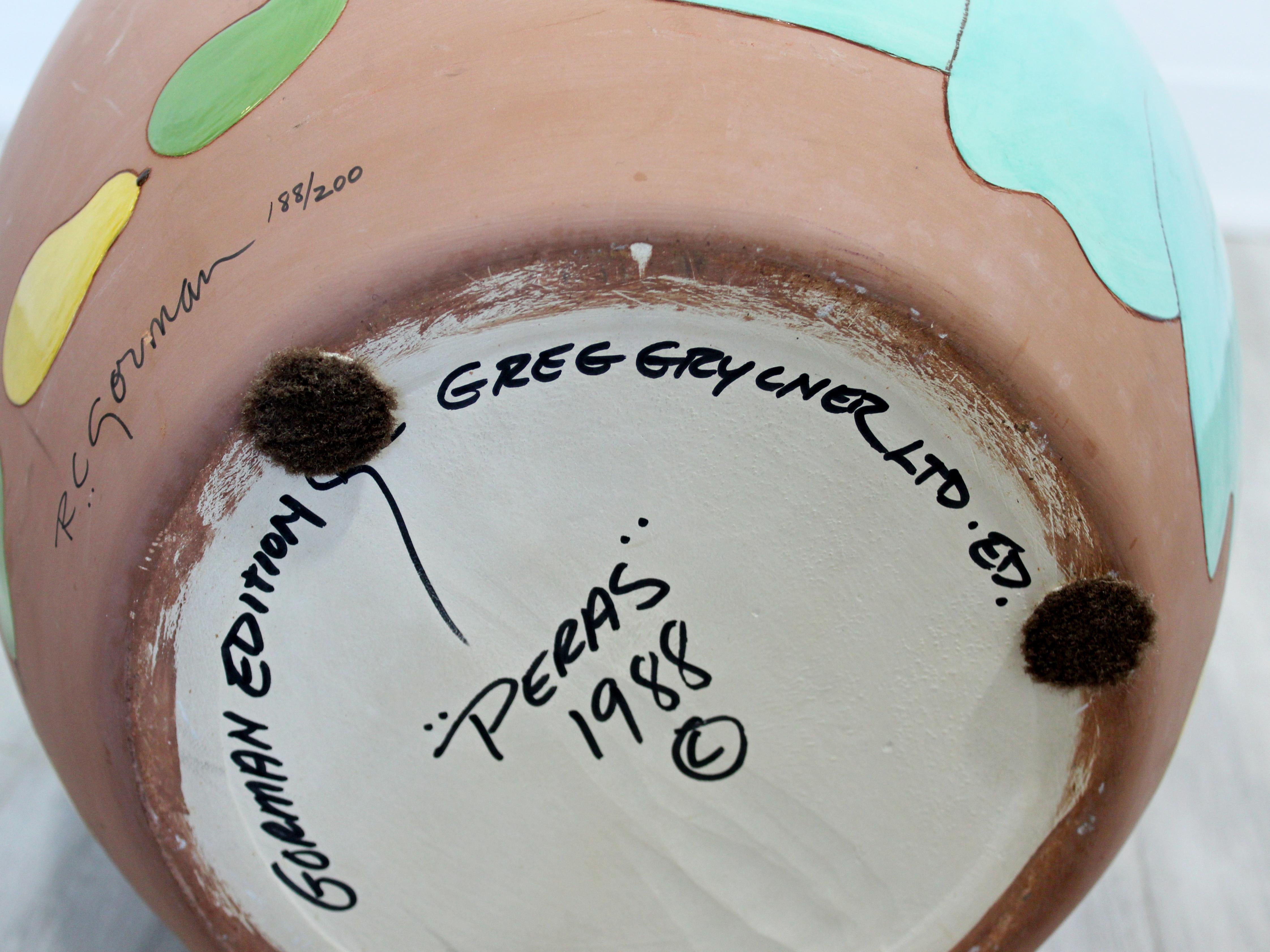 Contemporary Massive Large Ceramic Art Vessel Signed R.C. Gorman Peras ...