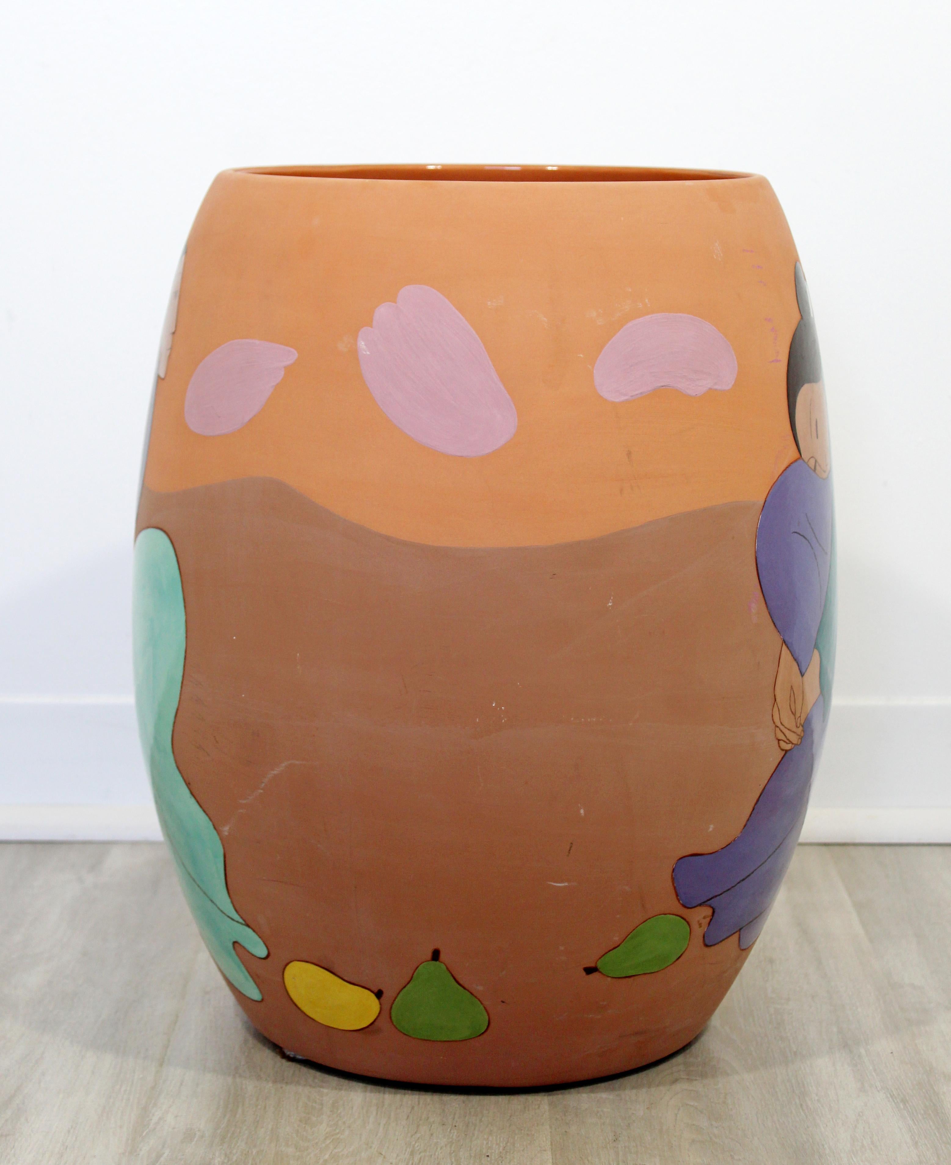 Contemporary Massive Large Ceramic Art Vessel Signed R.C. Gorman Peras ...
