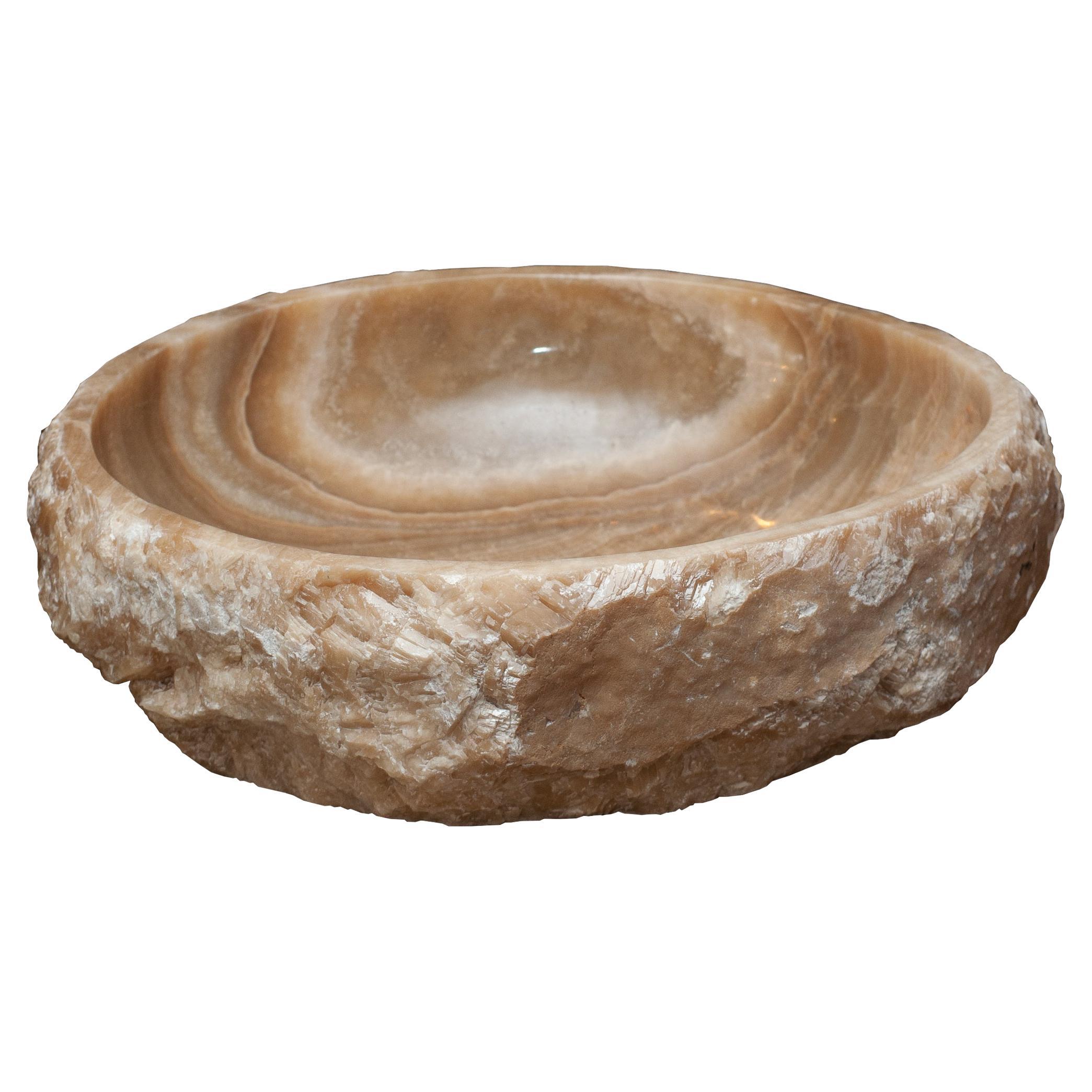 Large White Onyx Bowl with Raw Edge For Sale at 1stDibs