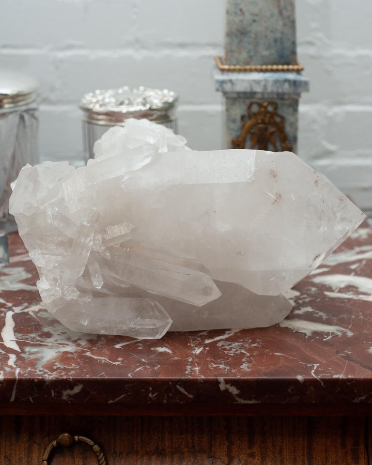 Contemporary Massive Rock Crystal White / Clear Quartz Point Cluster ...