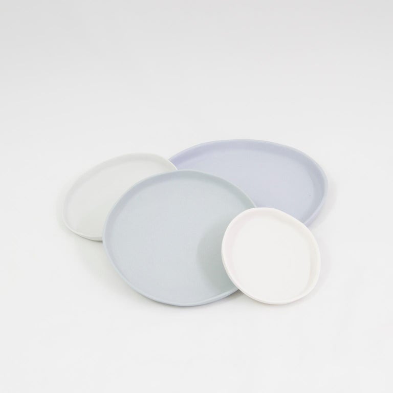 Contemporary Service Plates Matte Grey Porcelain For Sale at 1stDibs