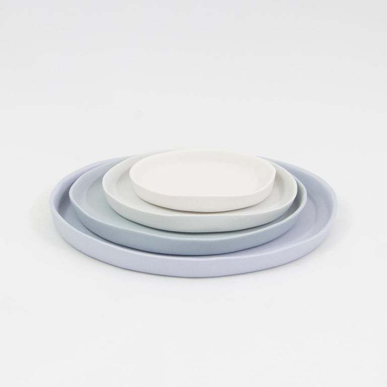 Contemporary Service Plates Matte Grey Porcelain For Sale at 1stDibs
