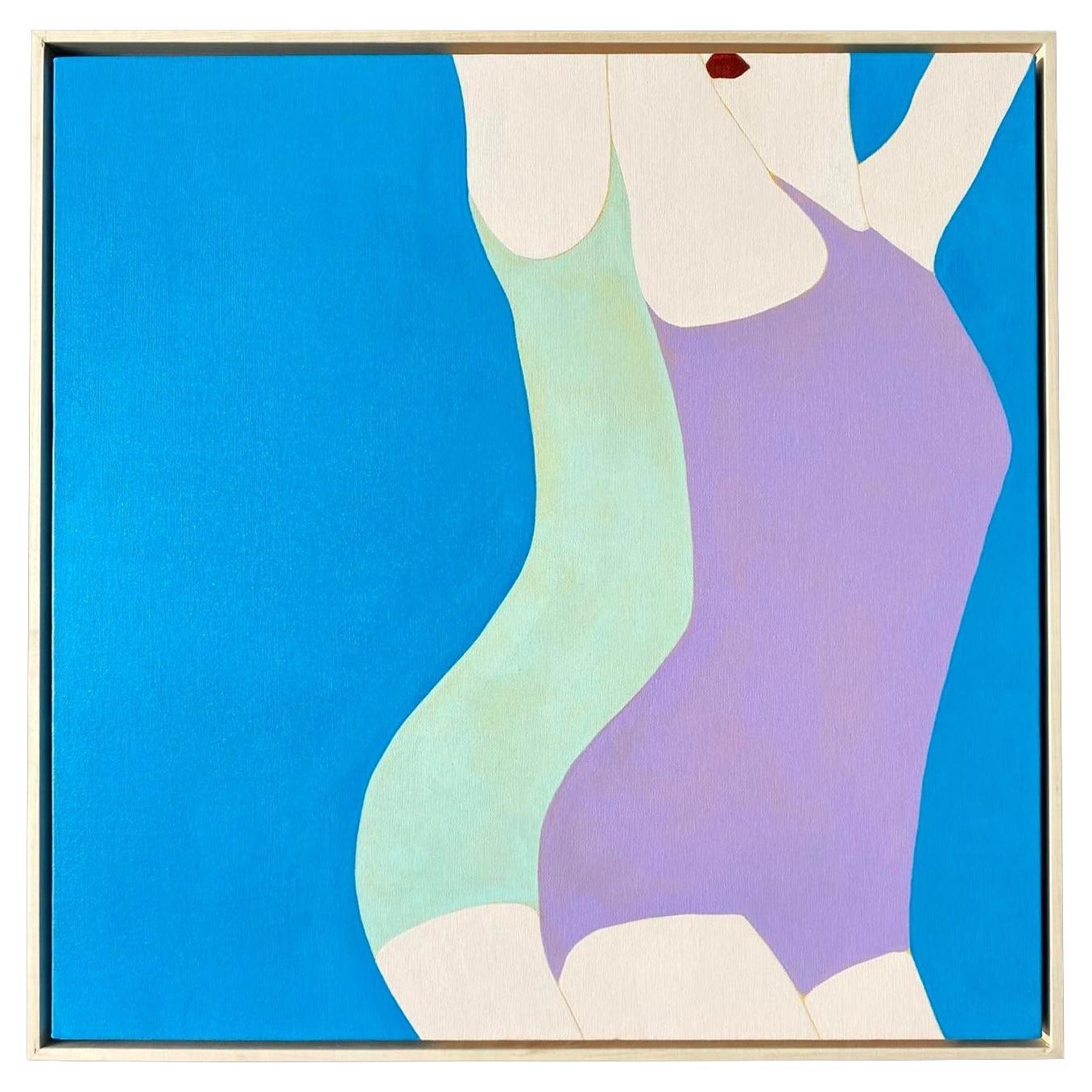 Contemporary Melo Porter Neo Expressionist Acrylic Color Block Figural Painting For Sale at 1stDibs