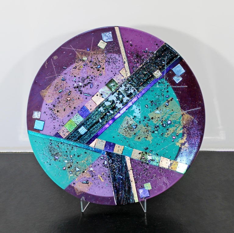 Contemporary Memphis R&J Thomas 459 Textured Glass Centerpiece at 1stDibs