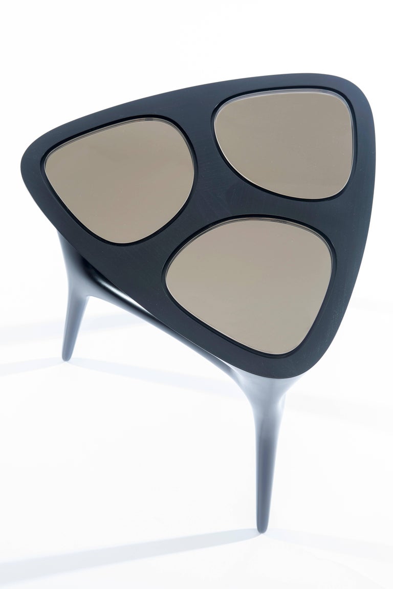 Contemporary Methodology Table in Glass and Wood at 1stDibs