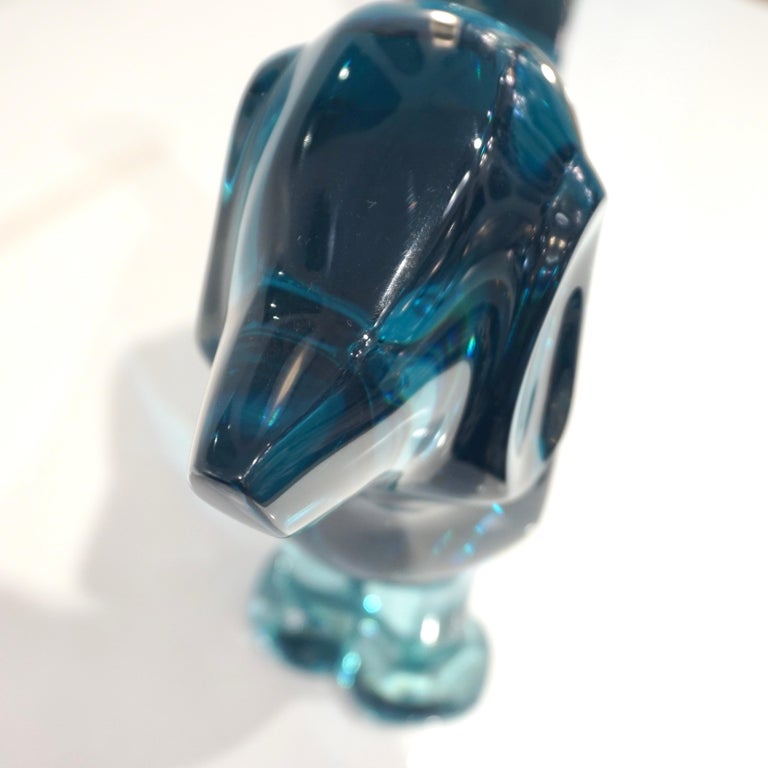 Contemporary Minimalist Marine Azur Blue Modern Lucite Sculpture of ...