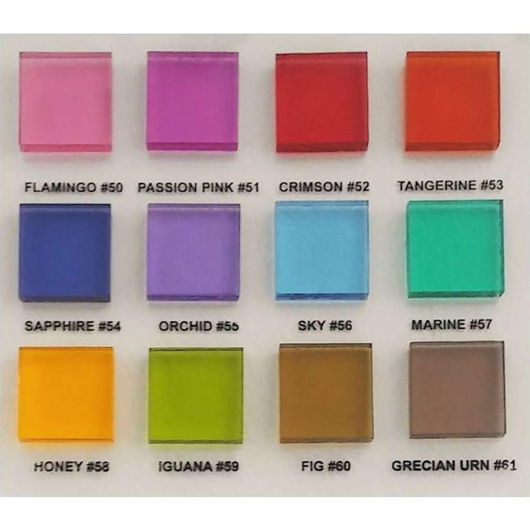 Contemporary Minimalist Marine Azur Blue Modern Lucite Sculpture of ...