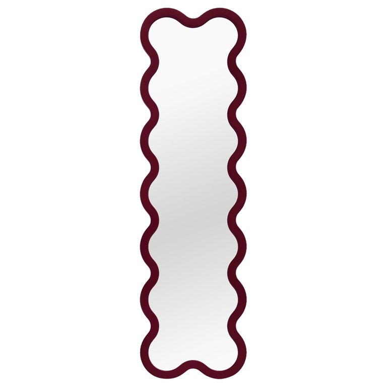 dark red frame mirror