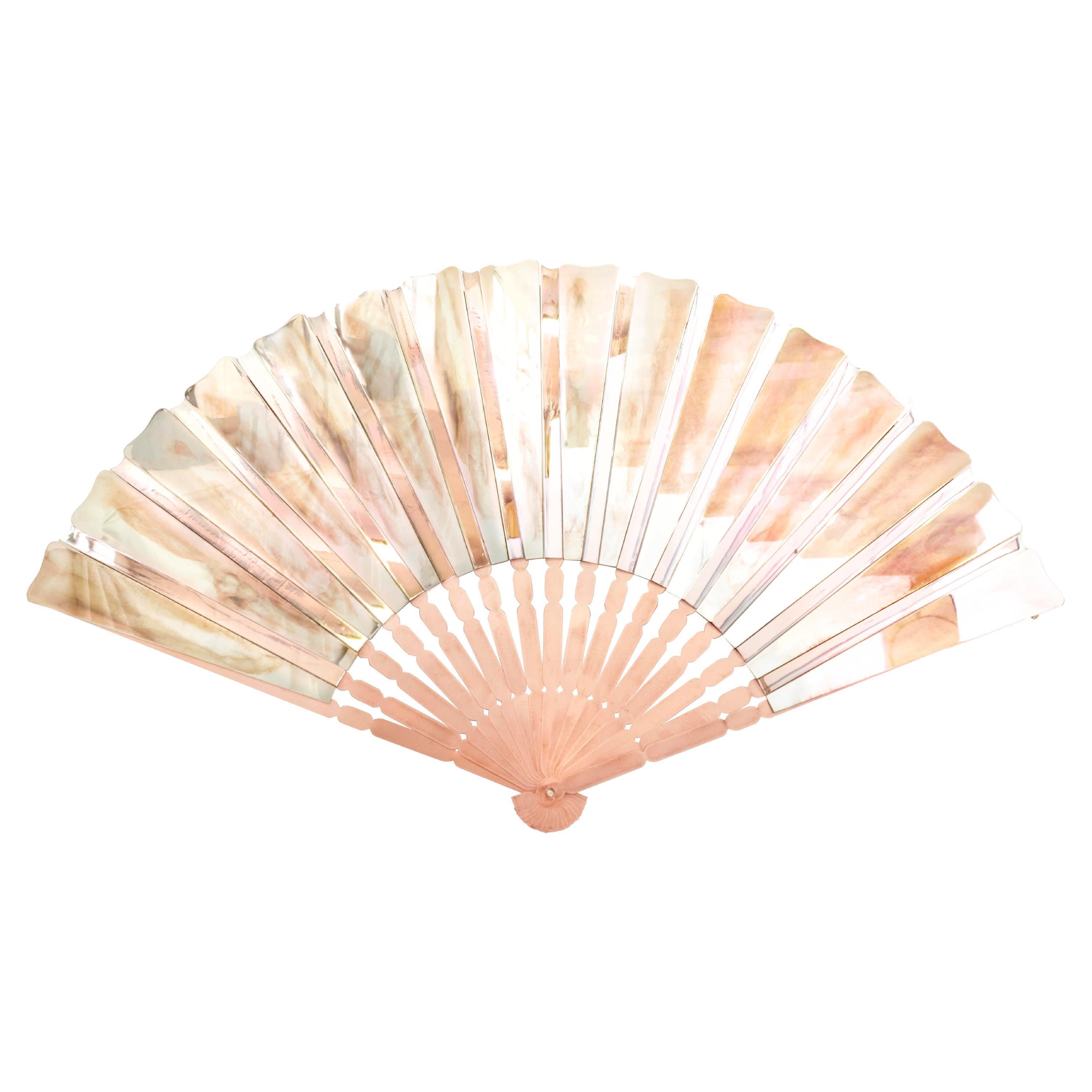 Fan Sculpture Mirror Old Glass and Silvering Brass Metal in Stock For ...