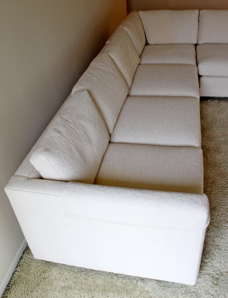 Contemporary Modern 3-Piece L Shaped White Sectional Sofa by Henredon ...