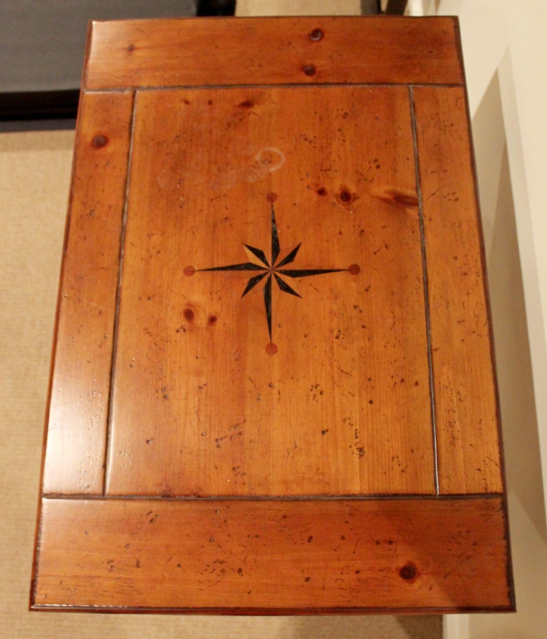 Contemporary Modern Baker Pair of Wood Topped Metal Side End Tables ...