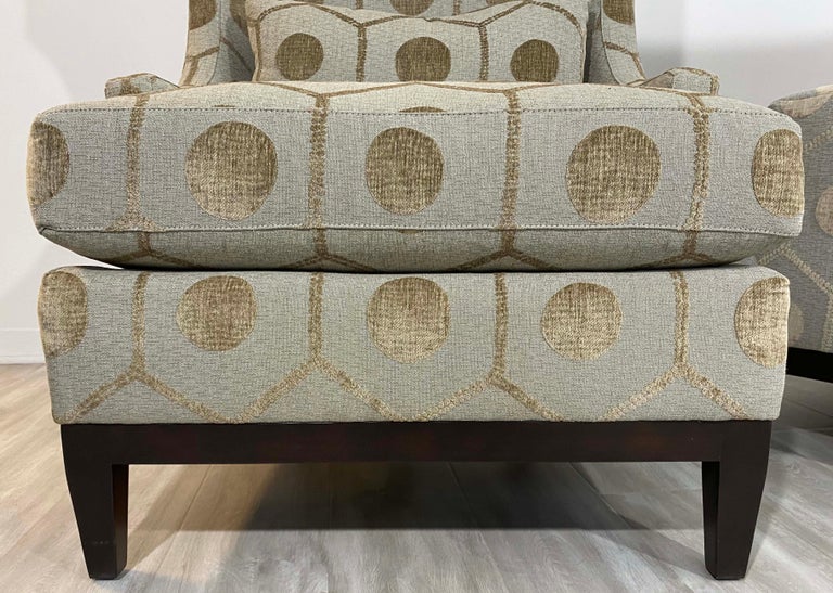 Contemporary Modern Bernhardt High Backed Pair of Lounge Club Armchairs ...