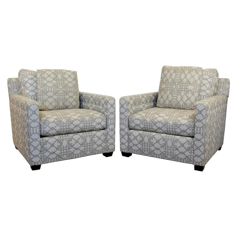 Contemporary Modern Bernhardt Pair of Lounge Club Armchairs 1990s ...