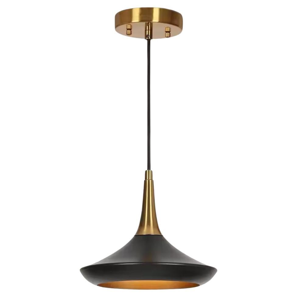 Alex Earl Classic Contemporary Ermet Light Walnut and Brass Pendant For ...
