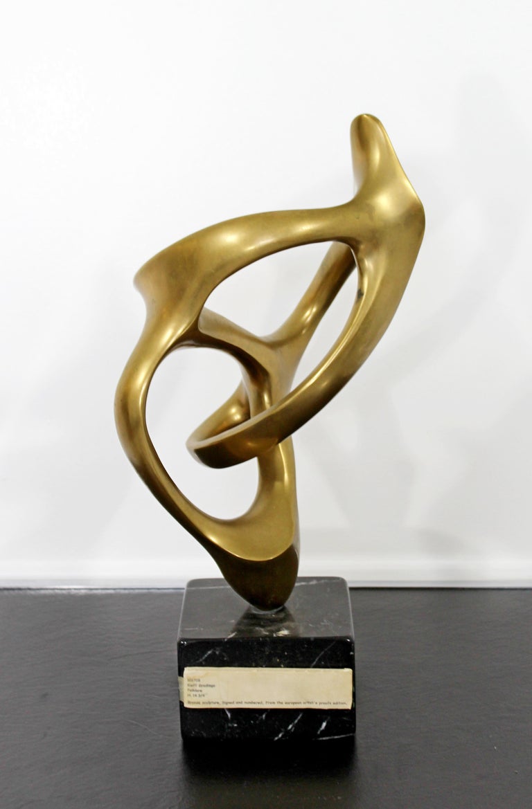 Contemporary Modern Bronze Marble Table Sculpture Signed by Kieff ...