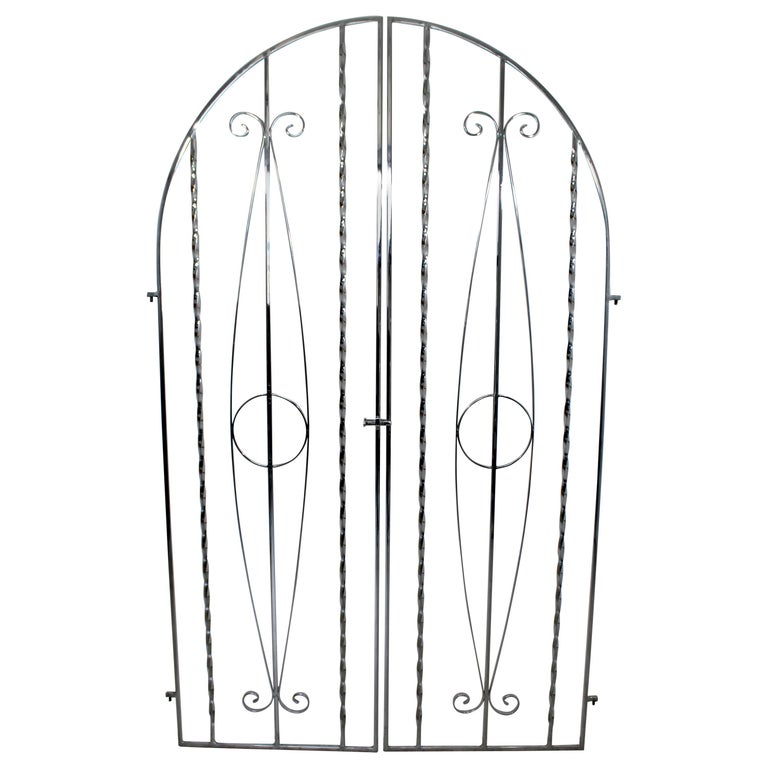 Contemporary Modern Chrome Door Gate Floor Sculpture For Sale at ...