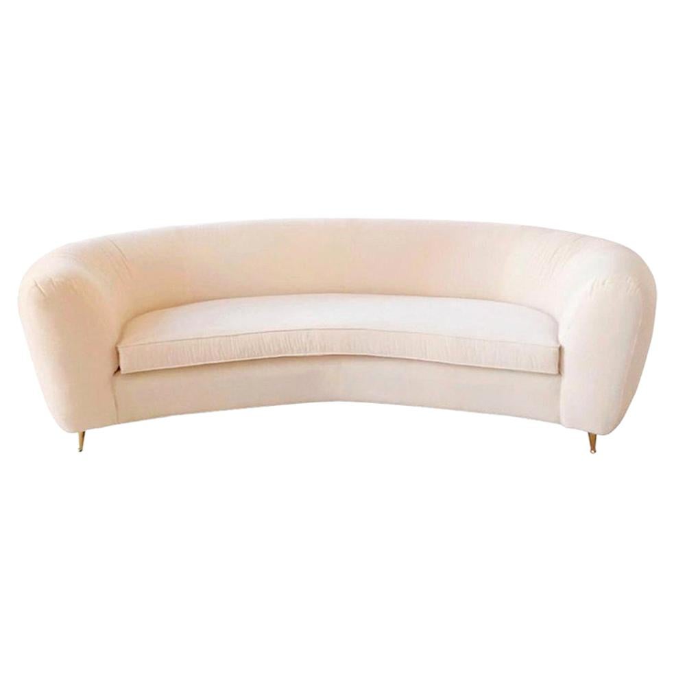 Custom 50's Inspired Curved Sofa By Denman Design at 1stDibs