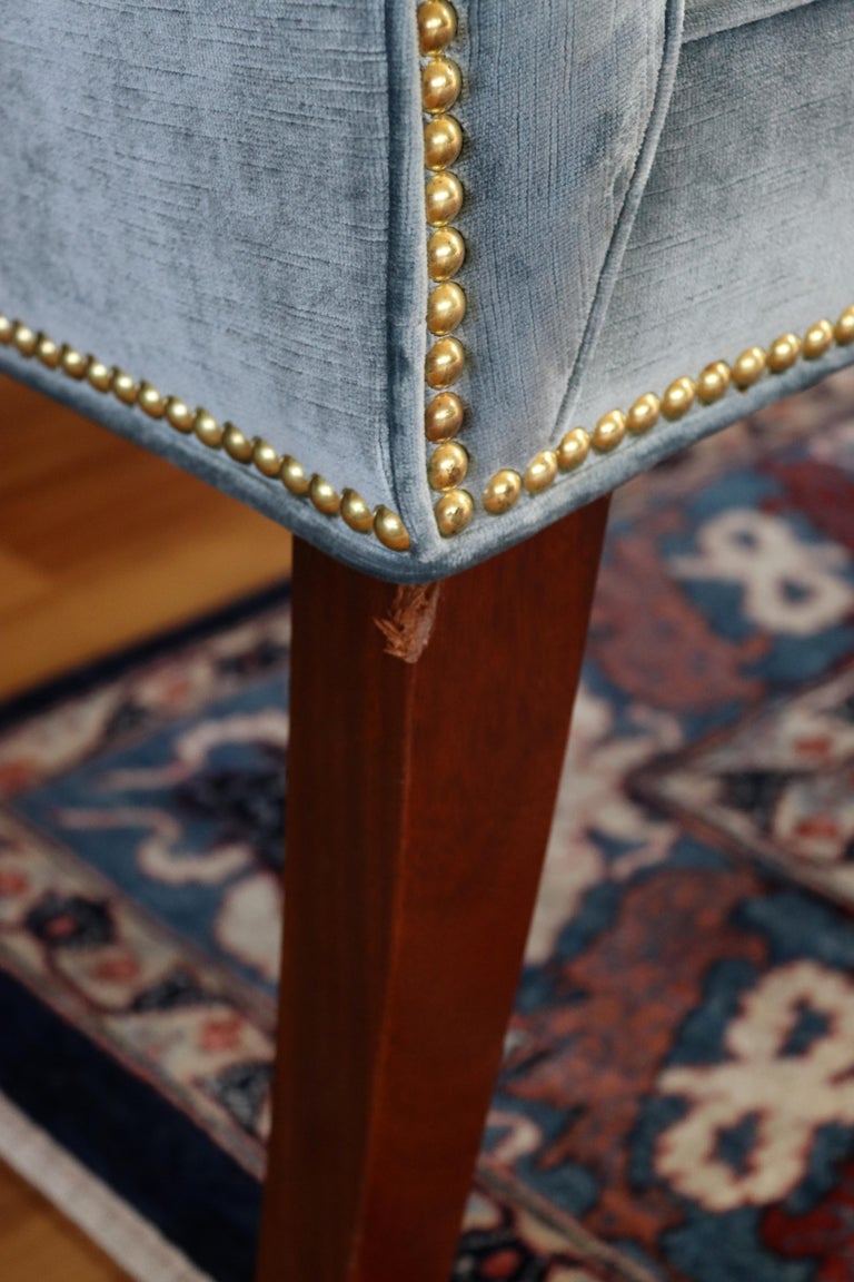 Contemporary Modern Custom High Back Set 6 Cherry Wood Brass Side ...