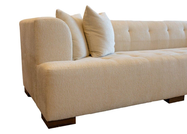 Contemporary Modern Custom Made Cream Tufted Glant 2 Piece Sectional ...