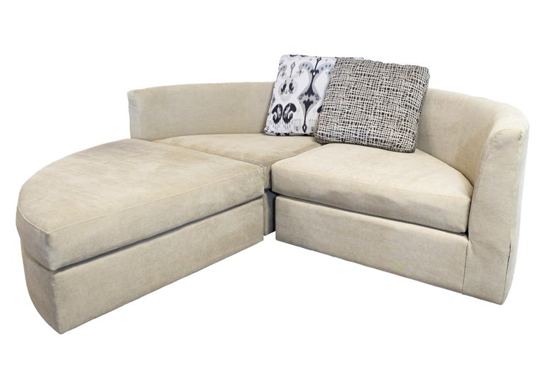 Contemporary Modern Custom Made Tan Round Sectional Sofa With ...