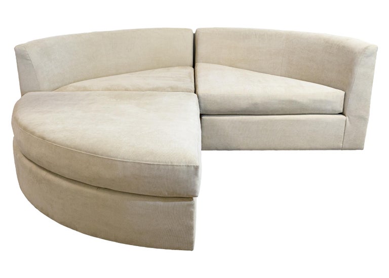 Contemporary Modern Custom Made Tan Round Sectional Sofa With ...