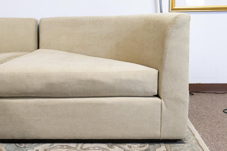 Contemporary Modern Custom Made Tan Round Sectional Sofa With ...