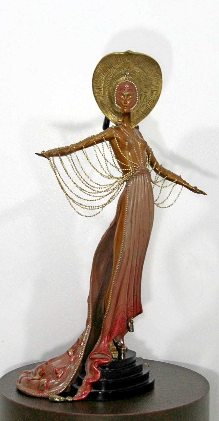 Contemporary Modern Erte Limited Edition Bronze Table Sculpture L ...