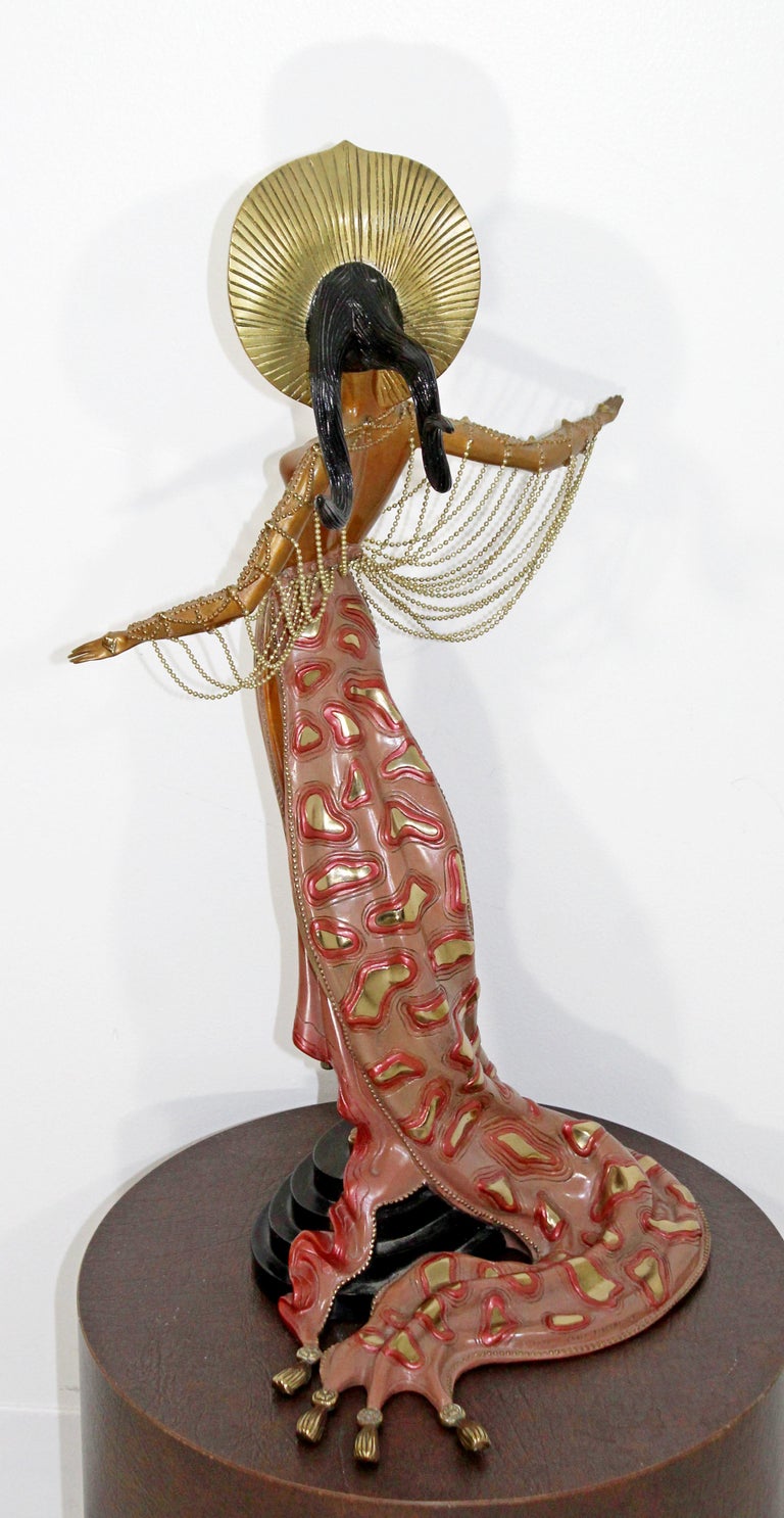 Contemporary Modern Erte Limited Edition Bronze Table Sculpture L ...