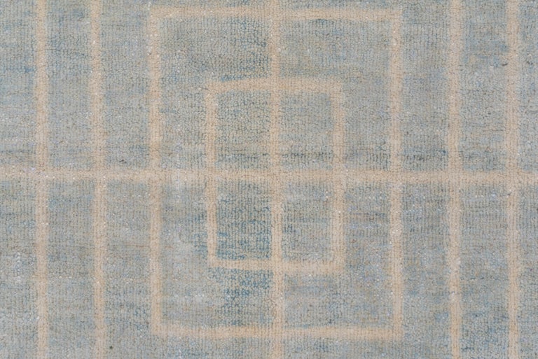 Contemporary and Modern Finely Woven Blue Carpet For Sale at 1stDibs