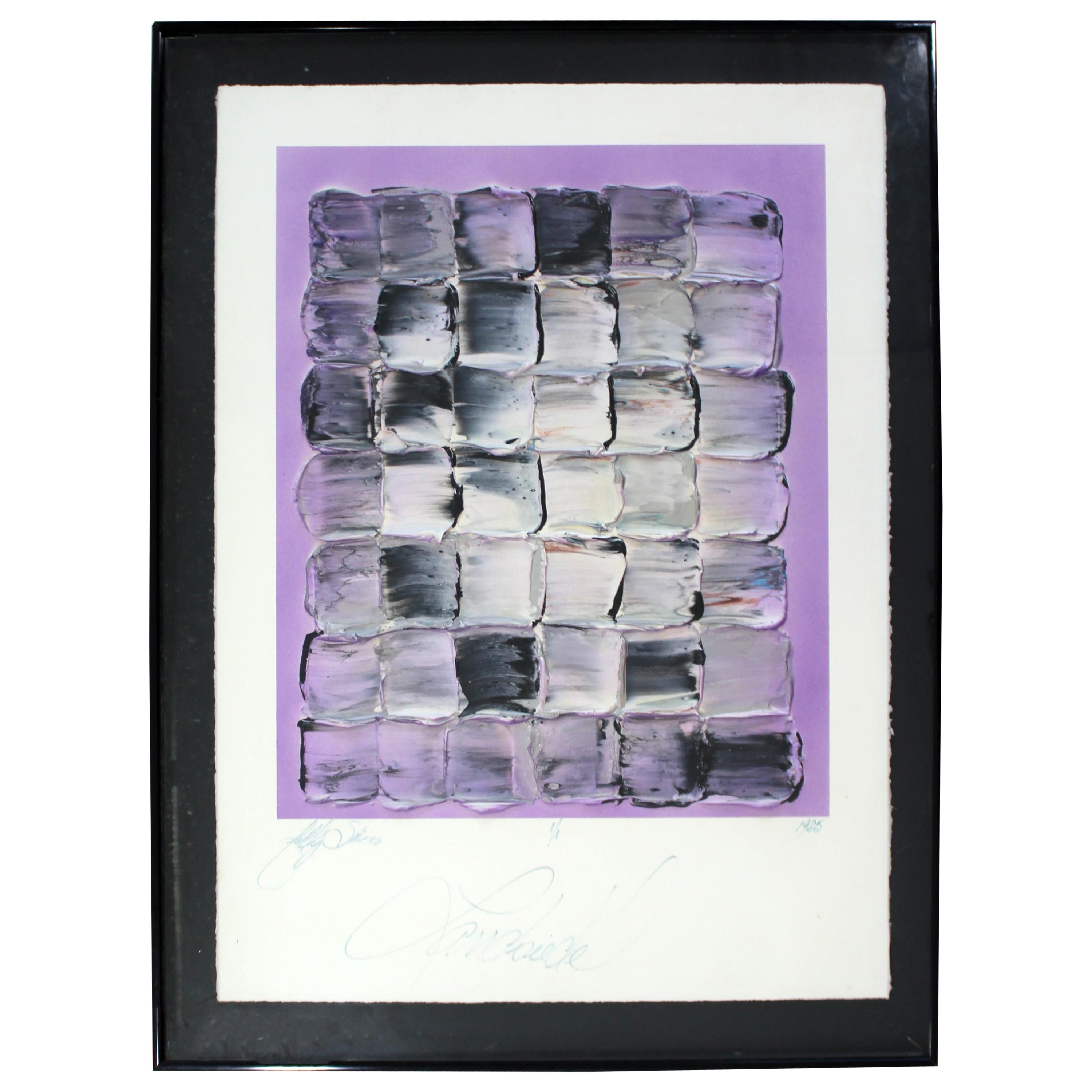 Mid-Century Modern Framed Op Art Acrylic on Plexiglass Elizabeth Slaney ...