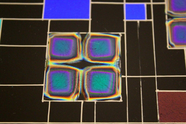 Contemporary Modern Glass Art Barrett Memphis Style Circle Charger ...