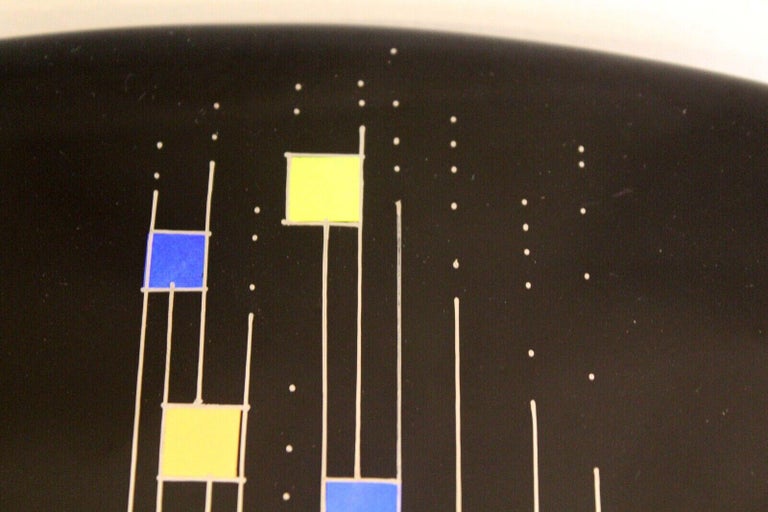 Contemporary Modern Glass Art Barrett Memphis Style Circle Charger ...